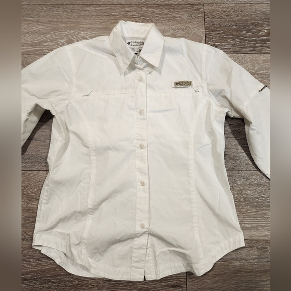 Columbia | Tops | Columbia Womens White Vented Buttondown Shirt Like ...
